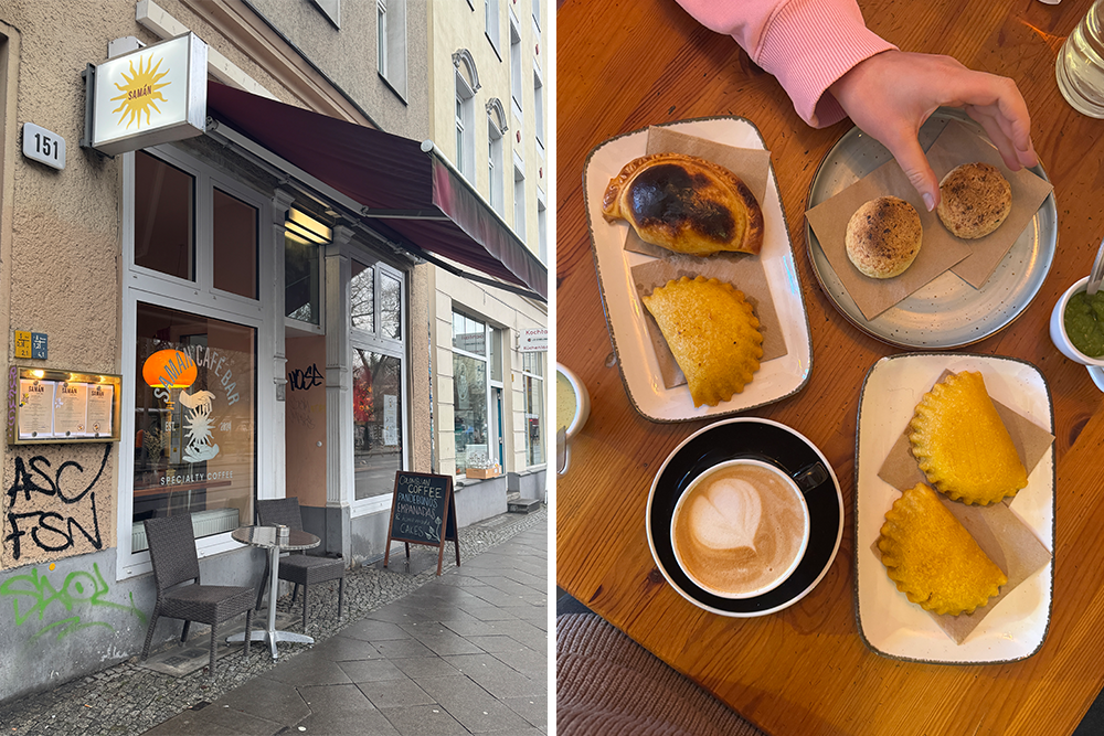 Empanadas und Kaffee aus Kolumbien genießen in der Samán Café Bar in ...